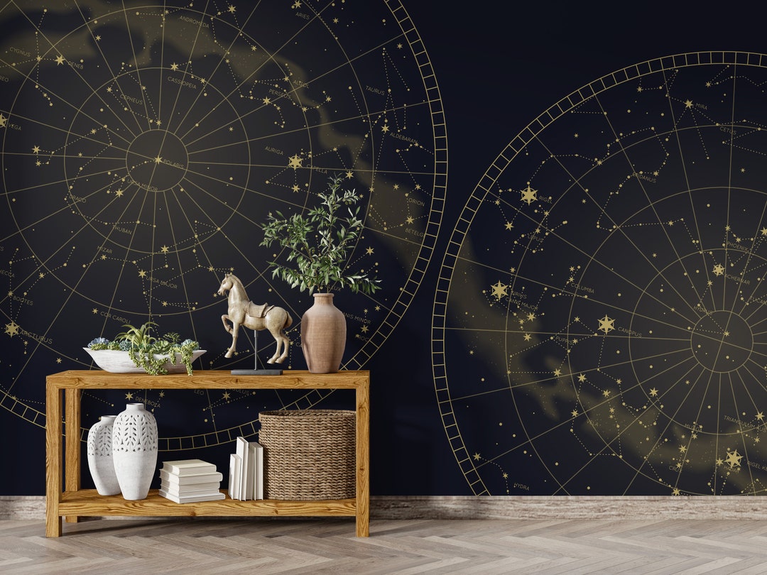 Star Constellations Wallpaper | Wall Mural | Peel and Stick Wallpaper ...