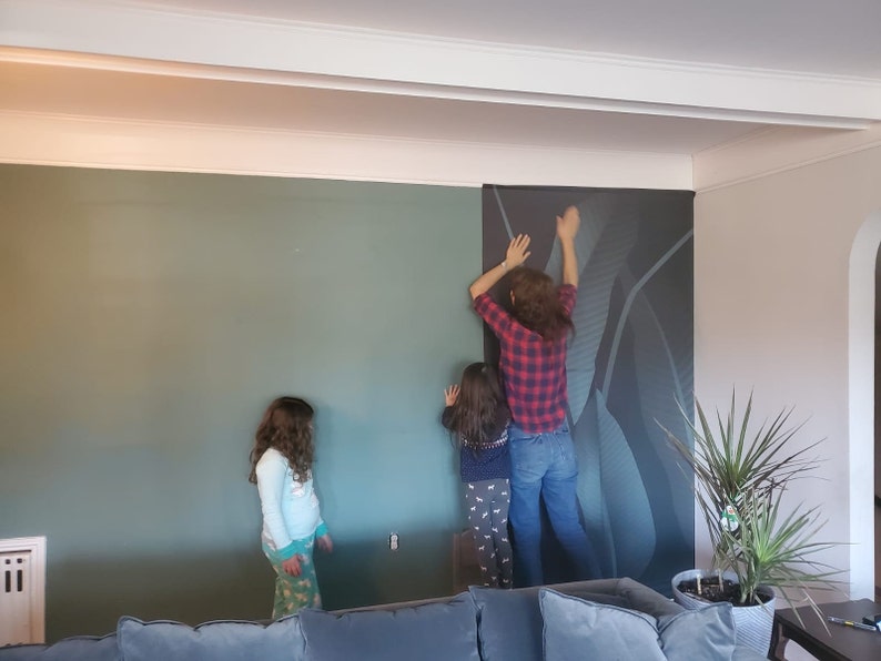 Modern Abstract Graphic Wallpaper | Cloth Art Wall Mural | Peel and ...