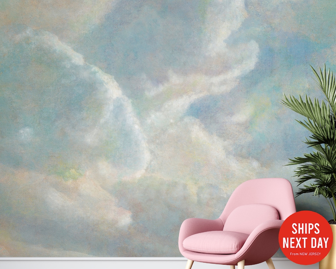 Cloud and Sky Wallpaper | Pattern Wall Mural | Peel and Stick Self ...
