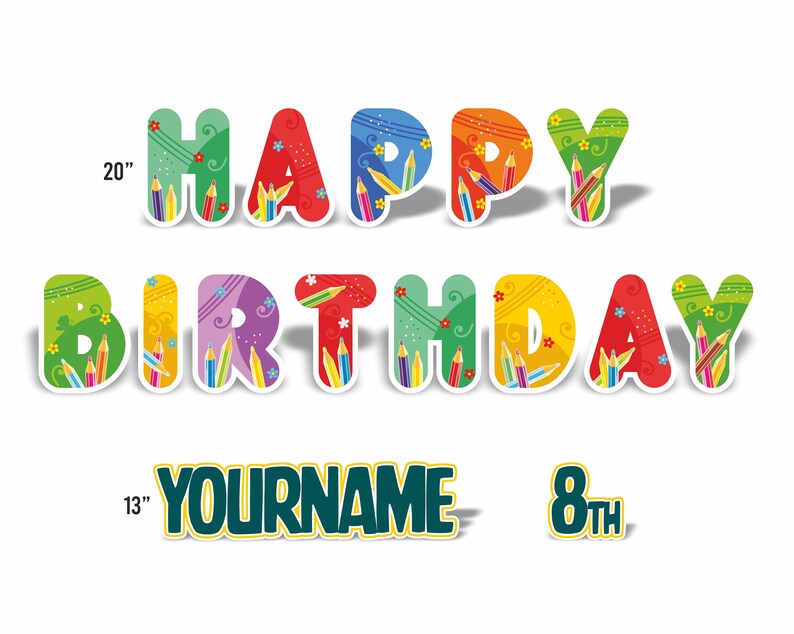 STUDENT Happy Birthday Yard Sign HBD Lawn Signs Outdoor Lawn | Etsy