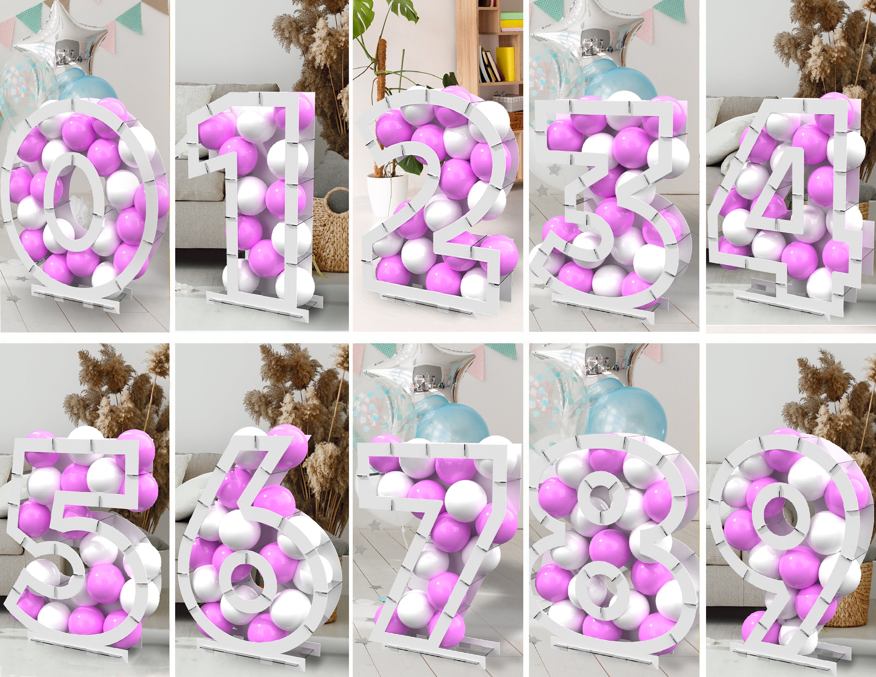 Balloon Number Stands Birthday Age Stand Birthday - Etsy