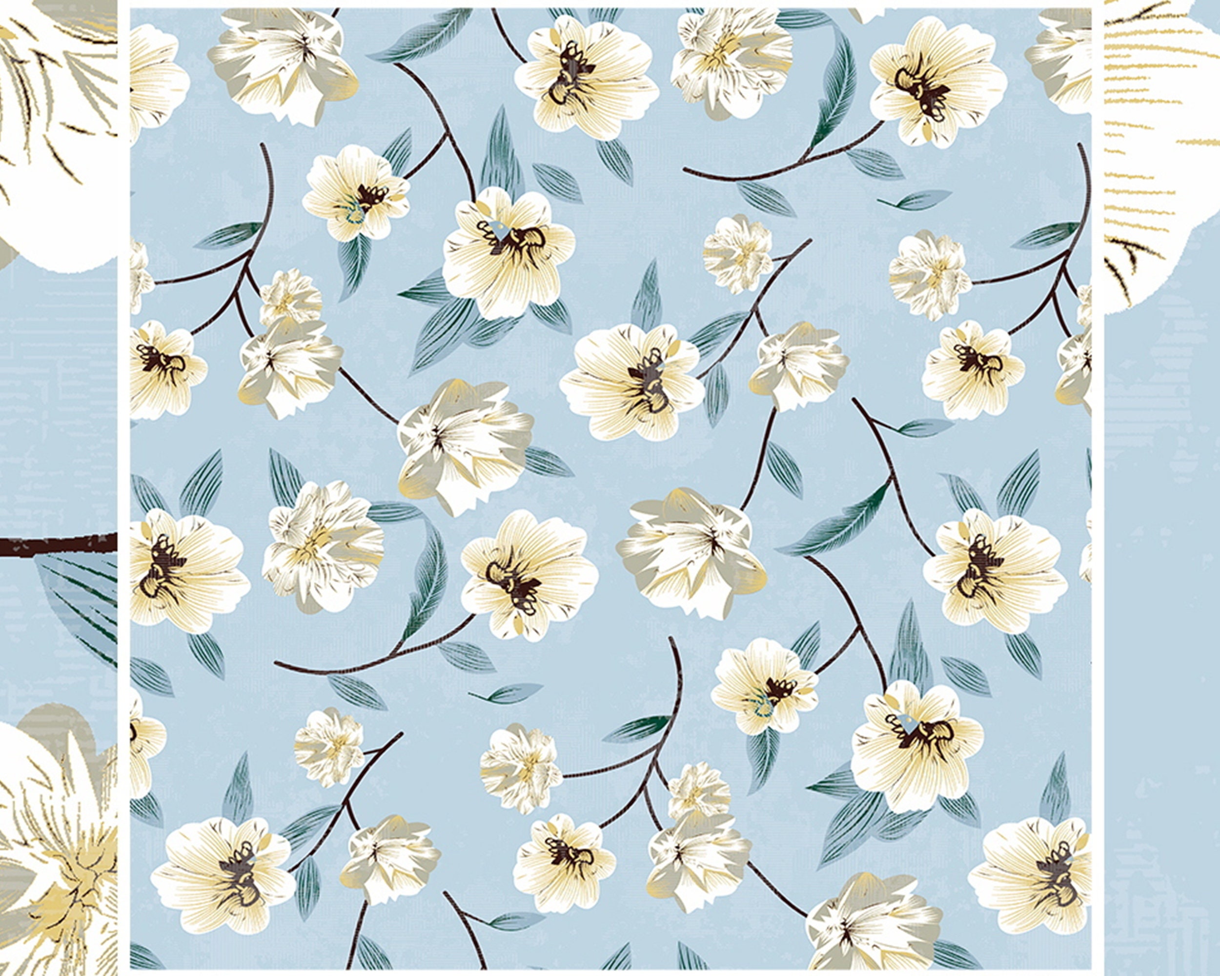 Modern Plant Flower Garden Wallpaper Pattern Wall Mural - Etsy UK