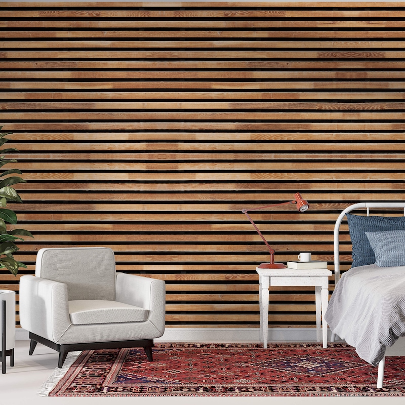 Wood Panel Wallpaper - Etsy