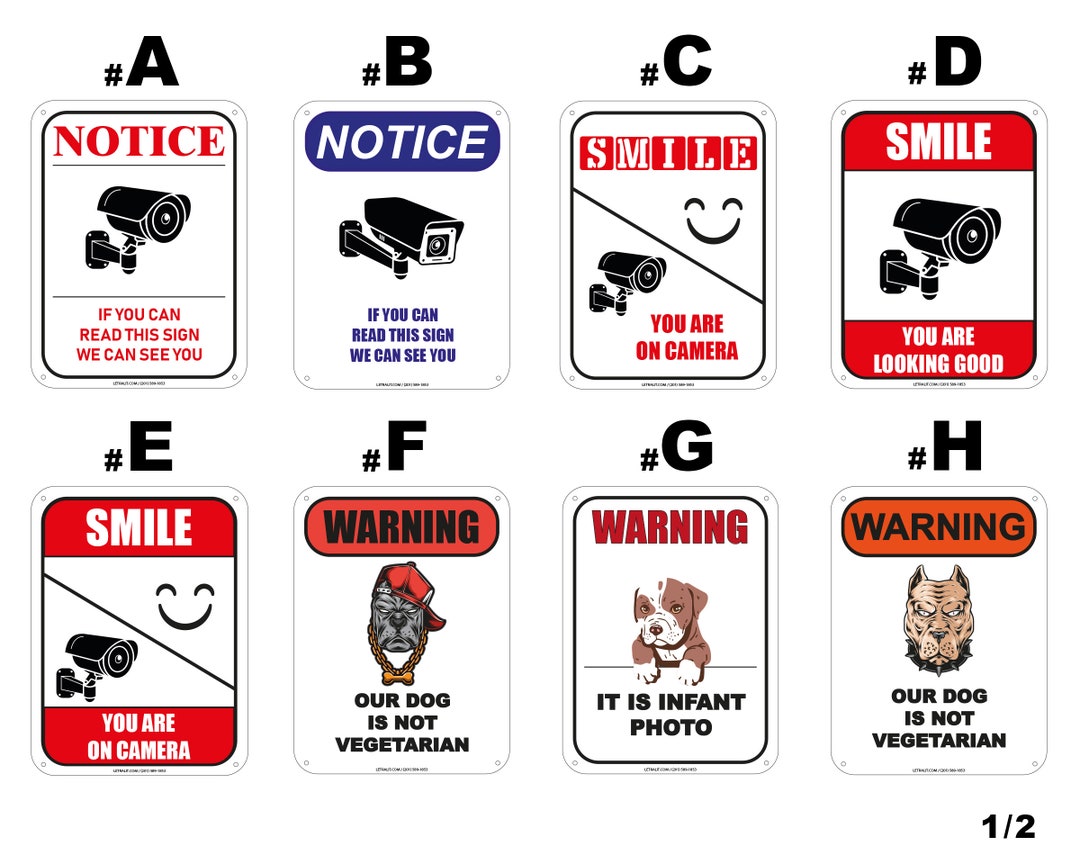 Beaware of Cat / Dog / Rat Yard Sign, Security Cam Warning and Notice ...