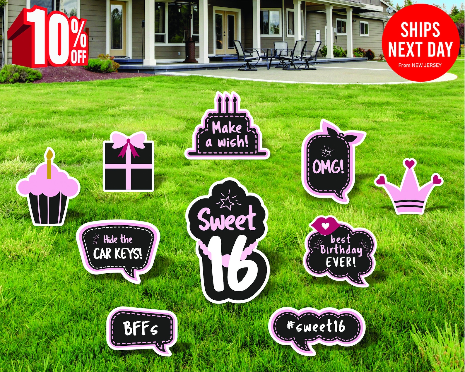 Happy Sweet 16 Yard Sign Outdoor Party Lawn Decoration - Etsy