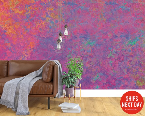 Colorful Abstract Wallpaper Pattern Wall Mural Peel and - Etsy