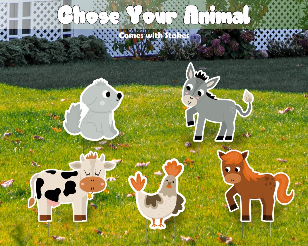 Outdoor Sign Featuring Charming Farm Animals, Farm Animals Decoration ...