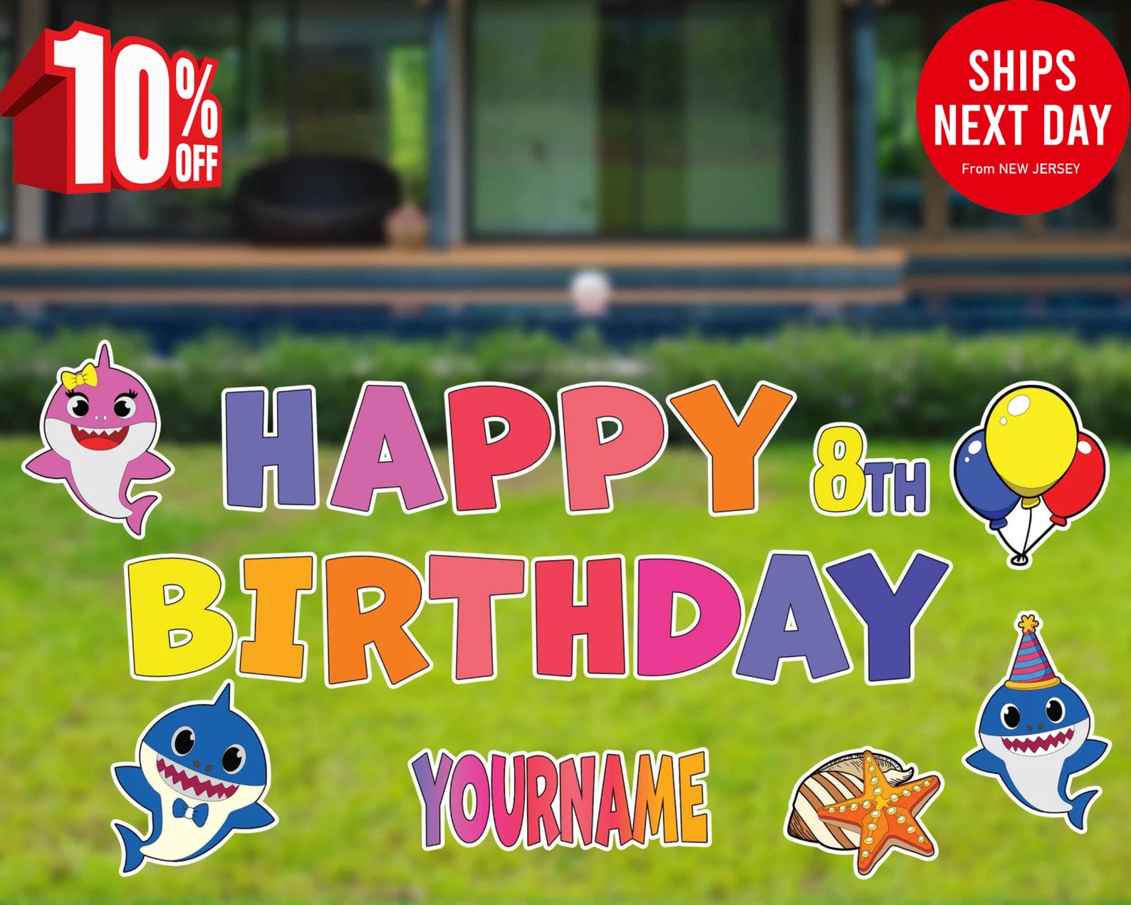 Baby Shark Birthday Yard Sign Birhthday Sign Custom Name - Etsy