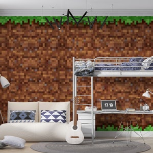Minecraft Texture Wallpaper, Self Adhesive or Pasted, Peel and Stick ...