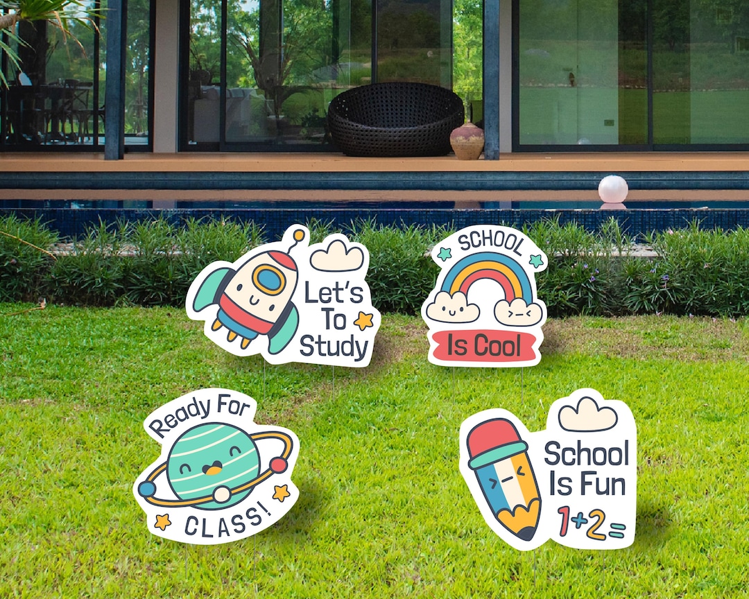 School Theme Outdoor Sign, First Day of School Decoration Indoor ...