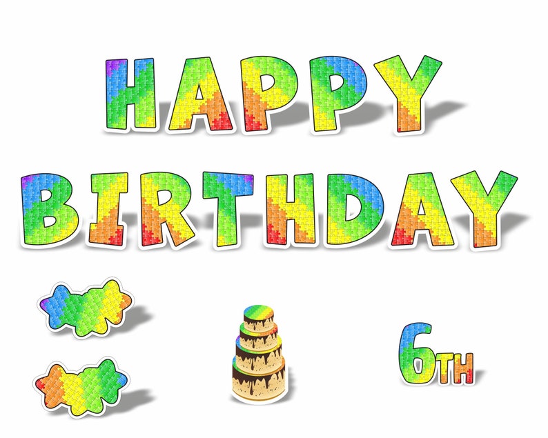 PUZZLE Happy Birthday Yard Sign HBD Lawn Signs Outdoor Lawn - Etsy