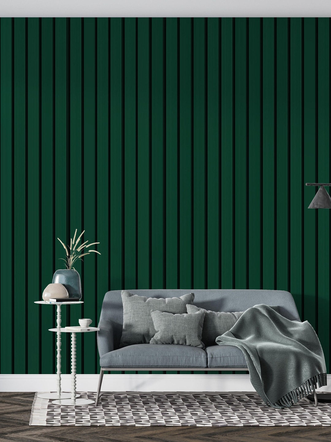 Green Wood Panel Wallpaper Wall Mural Peel and Stick Self Adhesive or ...