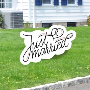 Just Married Outdoor Decoration, Wedding Party Sign, Just Married Yard ...