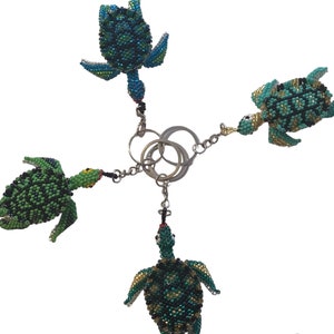 Beaded Turtle Keychain, Turtle Keychain, Beaded Turtle, Hand Beaded ...
