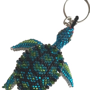 Beaded Turtle Keychain, Turtle Keychain, Beaded Turtle, Hand Beaded ...