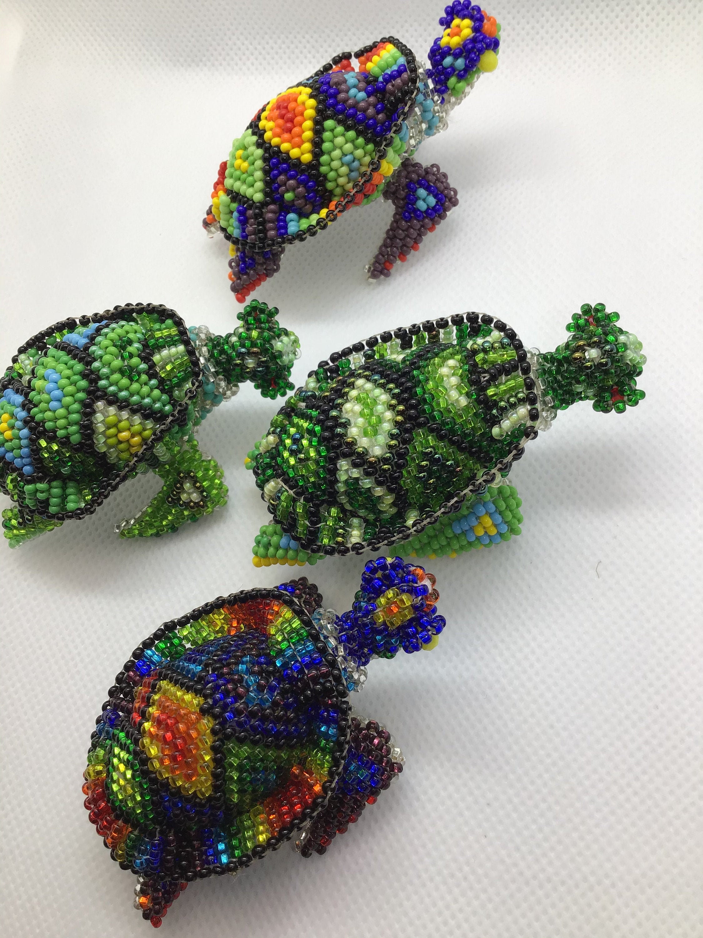 Beaded turtle hand beaded turtle turtle ornament colourful - Etsy 日本