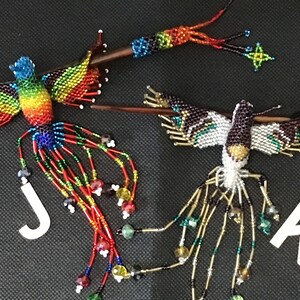 Hummingbird Hair Pin Hand Beaded Hair Pin Hand Beaded - Etsy