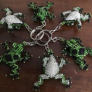 Beaded Frog Keychain, Frog Keychain, Beaded Frog,beaded Keychain, Gift ...