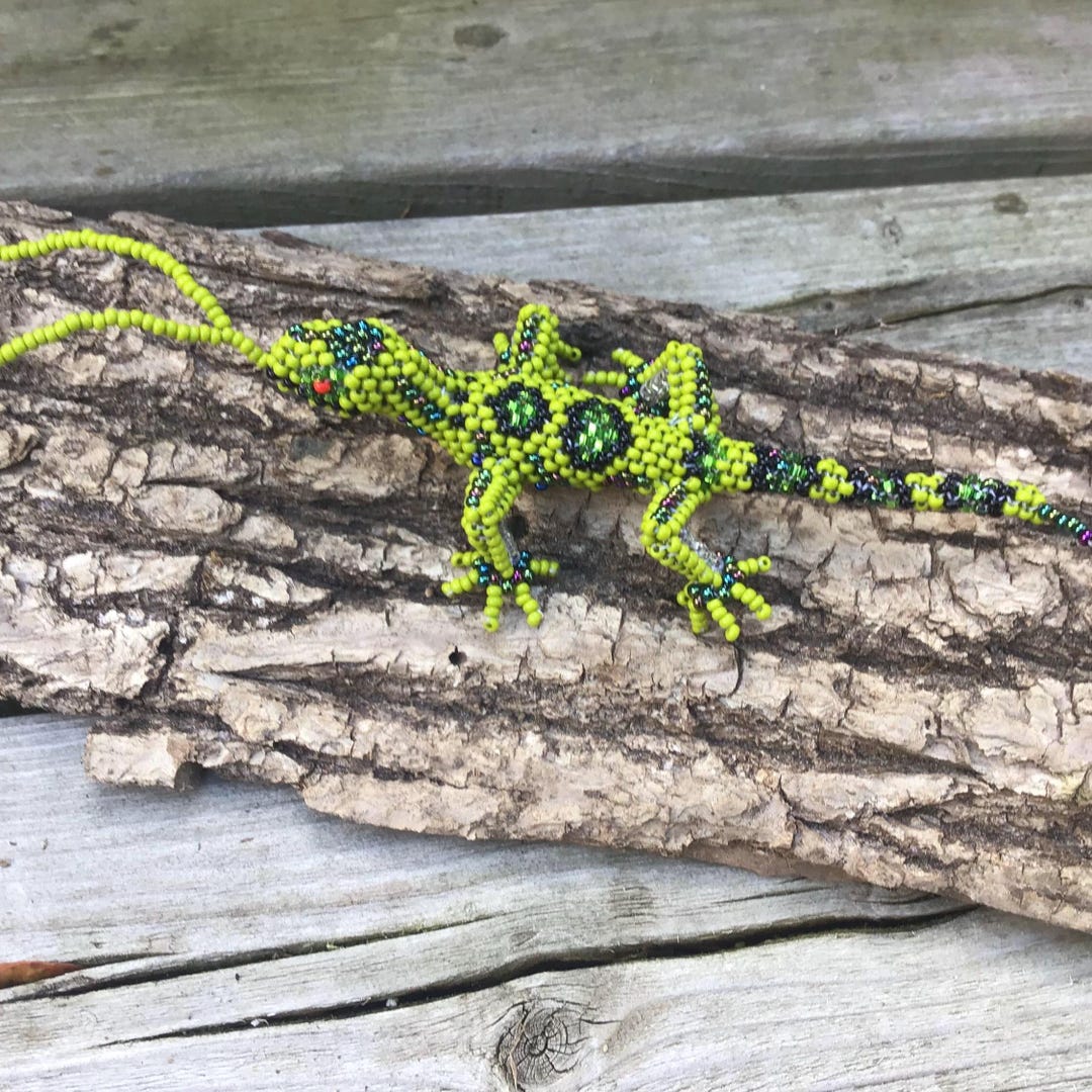Beaded Gecko Hanging Ornament, Gecko, Lizard, Beaded Lizard, Lizard ...