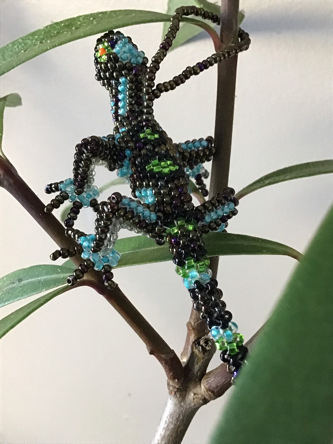 Beaded Gecko Ornament, Gecko, Lizard, Beaded Lizard, Lizard Ornament ...