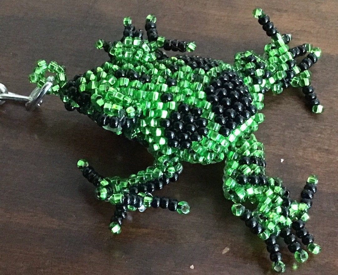 Beaded Frog Keychain, Frog Keychain, Beaded Frog,beaded Keychain, Gift ...