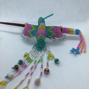 Hummingbird Hair Pin Hand Beaded Hair Pin Hand Beaded - Etsy