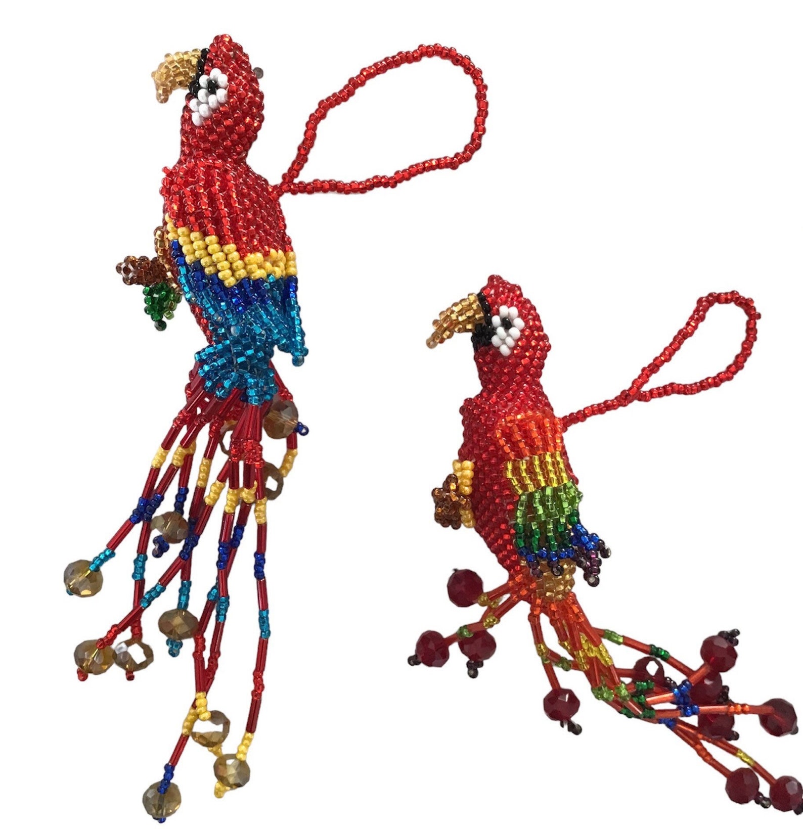 Beaded Parrot, Parrot, Gift for Parrot Lover, Beaded Hanging Parrot ...