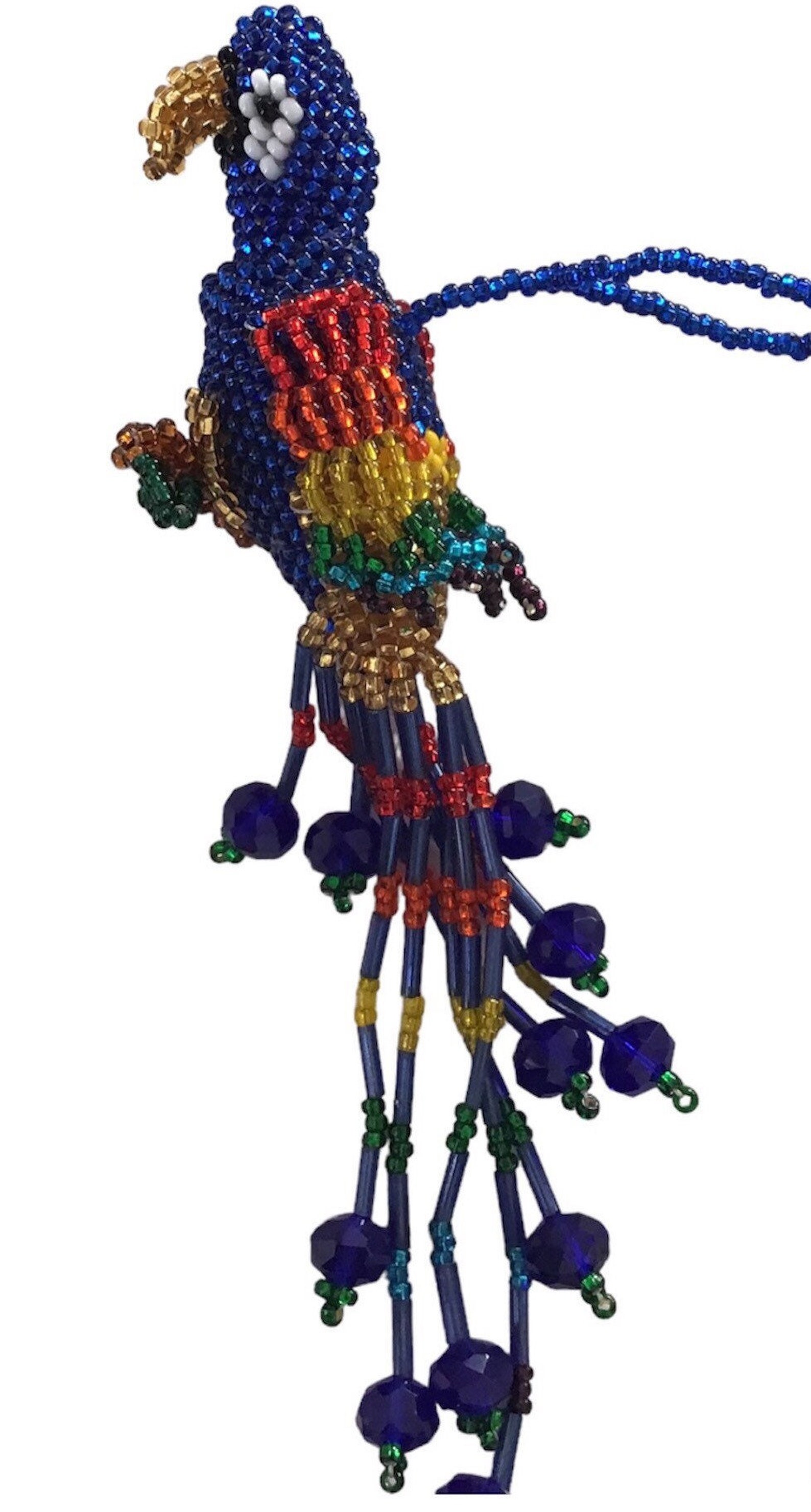 Beaded Parrot, Parrot, Gift for Parrot Lover, Beaded Hanging Parrot ...