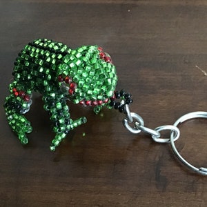 Beaded Frog Keychain, Frog Keychain, Beaded Frog,beaded Keychain, Gift ...