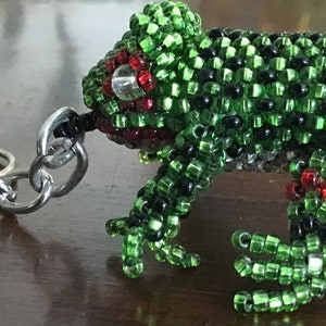 Beaded Frog Keychain, Frog Keychain, Beaded Frog,beaded Keychain, Gift ...