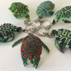 Beaded turtle keychain turtle keychain beaded turtle hand | Etsy