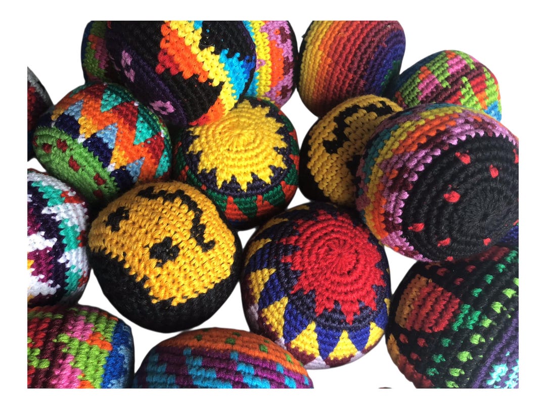 Hacky Sac, Crocheted Sac, Foot Bag, Guatemalan Hacky Sac, Handmade ...