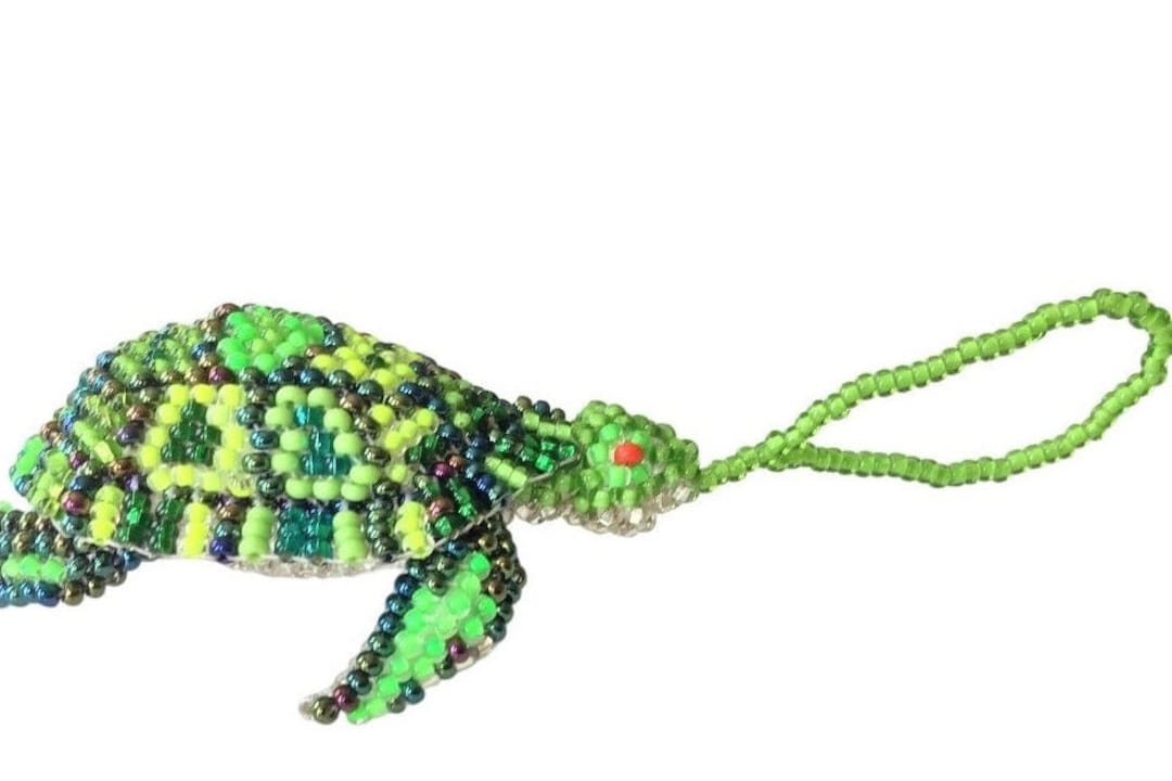 Beaded Turtle, Hand Beaded Turtle, Turtle Ornament, Colourful Turtle ...