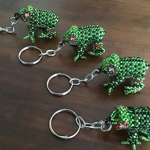Beaded Frog Keychain, Frog Keychain, Beaded Frog,beaded Keychain, Gift ...
