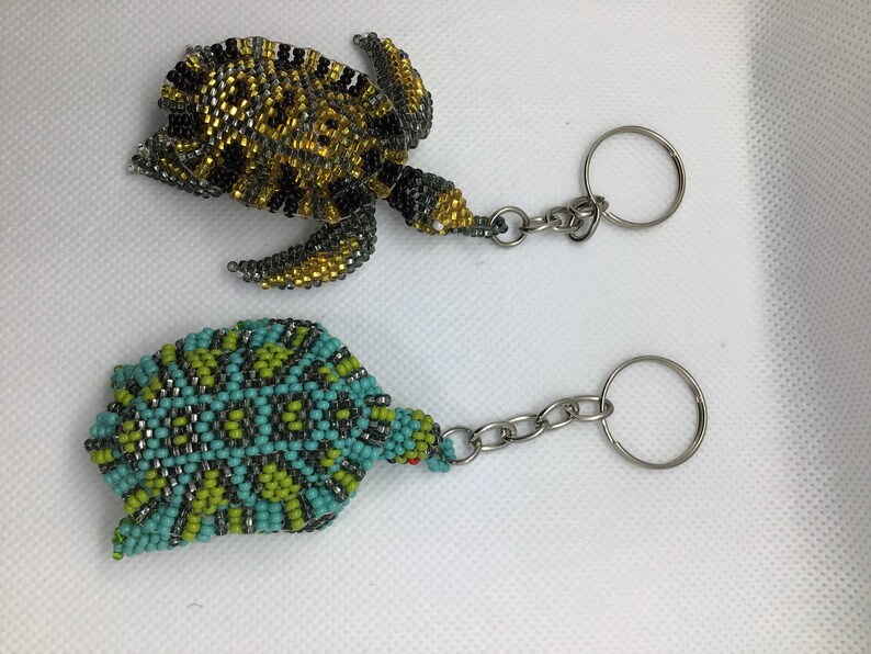 Beaded turtle keychain turtle keychain beaded turtle hand | Etsy
