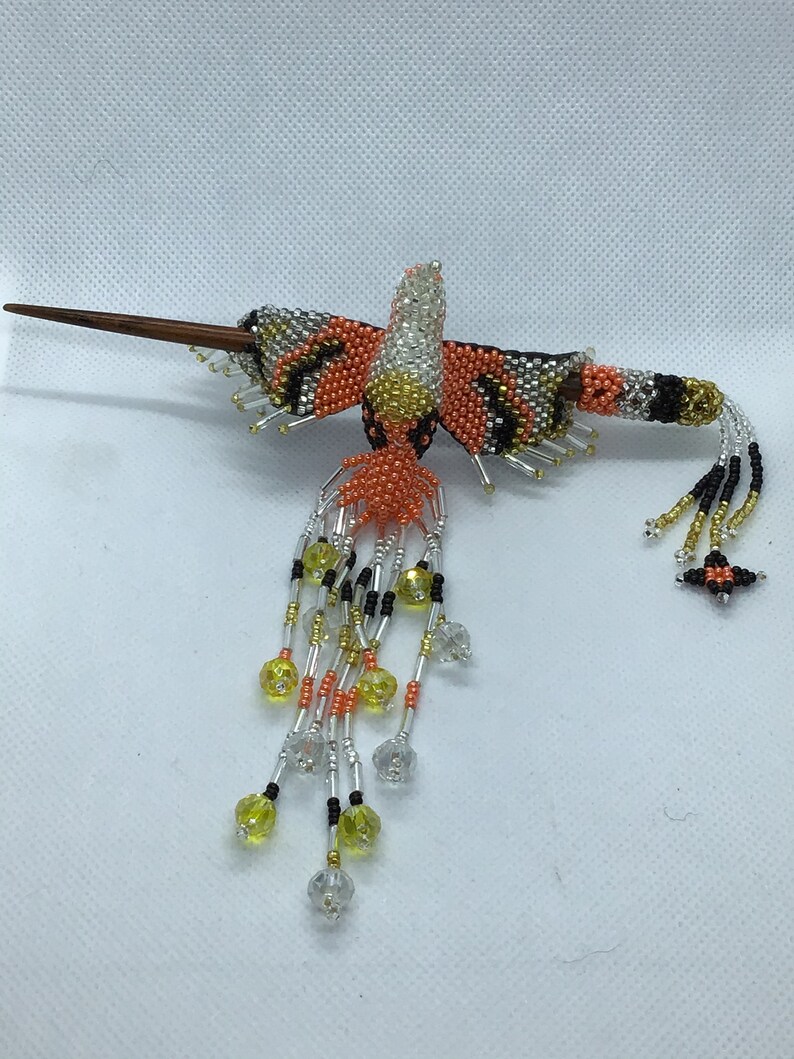 Hummingbird Hair Pin Hand Beaded Hair Pin Hand Beaded - Etsy