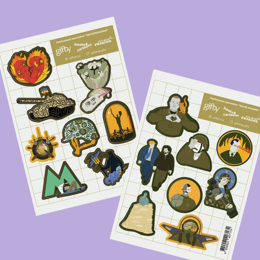 Sticker Pack With Ukrainian Symbols, Ukrainian Stickers Set, Gifts From ...