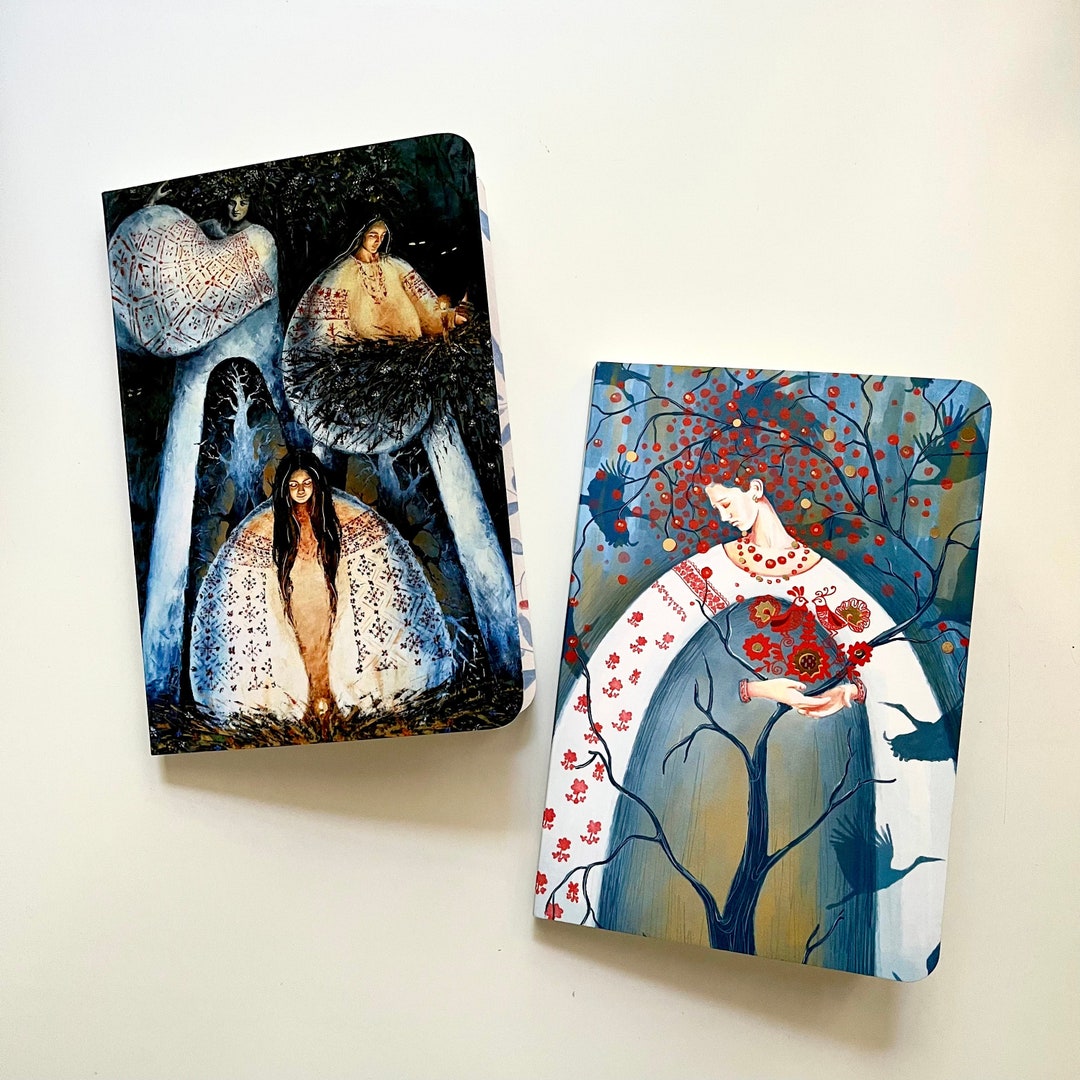 Set of 2 Notebooks, Ukrainian Painting Style, Ornaments Traditional ...