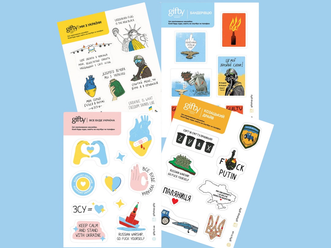 Stickers Ukraine Assorted Ukraine Themed Stickers Pack Stand With ...