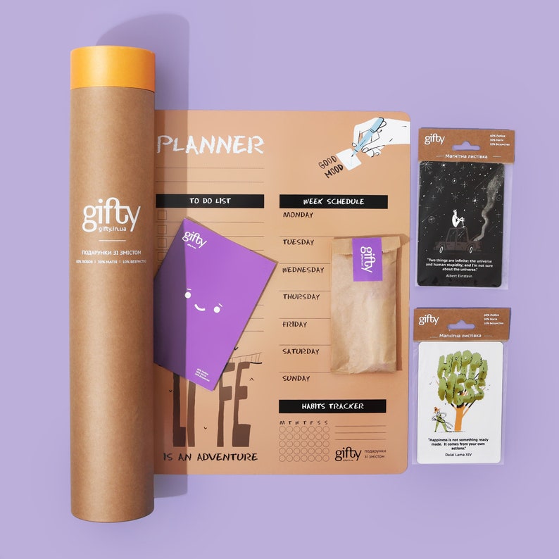 Gift Box GOOD MOOD Planner Gift Set Magnetic Planner - Etsy