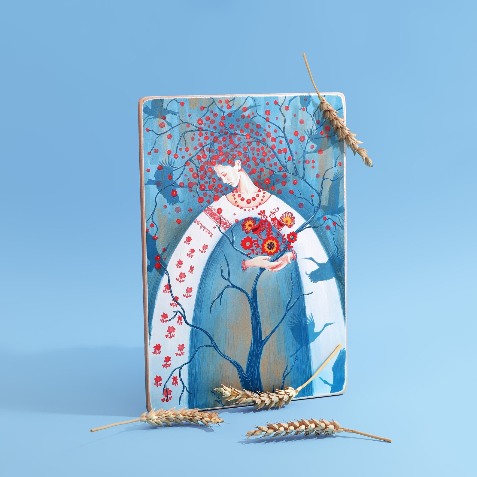 Ukrainian Painting Wood Wall Art Poster Hanger Ukrainian Art Wooden ...
