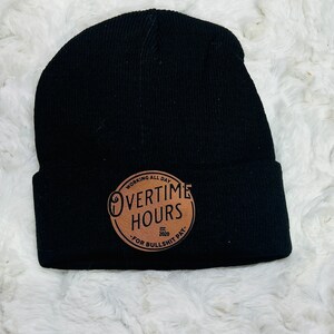 Overworked and Underlaid Leatherette Patch Trucker Hat Cap Men Gift ...