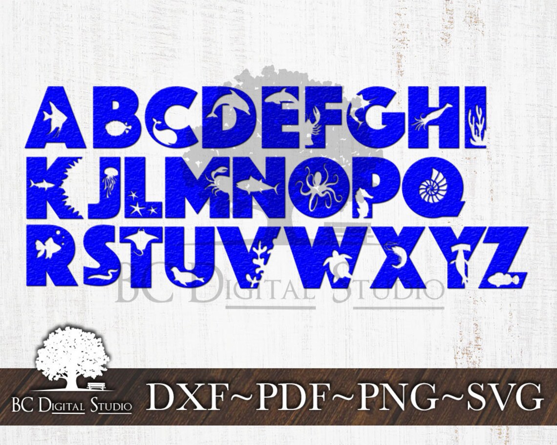 Under the Sea Letters SVG Ocean Alphabet Kids Letters | Etsy