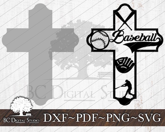 Baseball Cross SVG Sports Cross SVG Digital File Download | Etsy