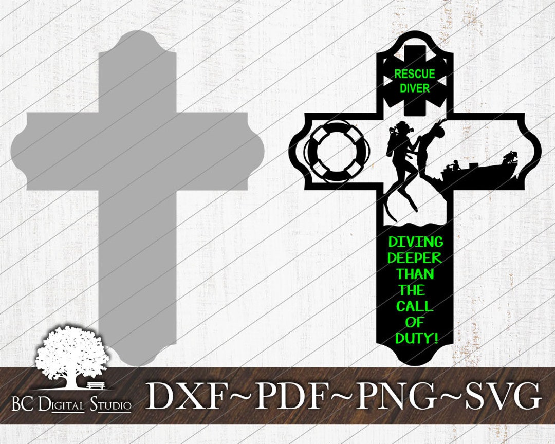 Rescue Diver Cross Svg| Diver Cross SVG | Cross SVG | Digital File ...