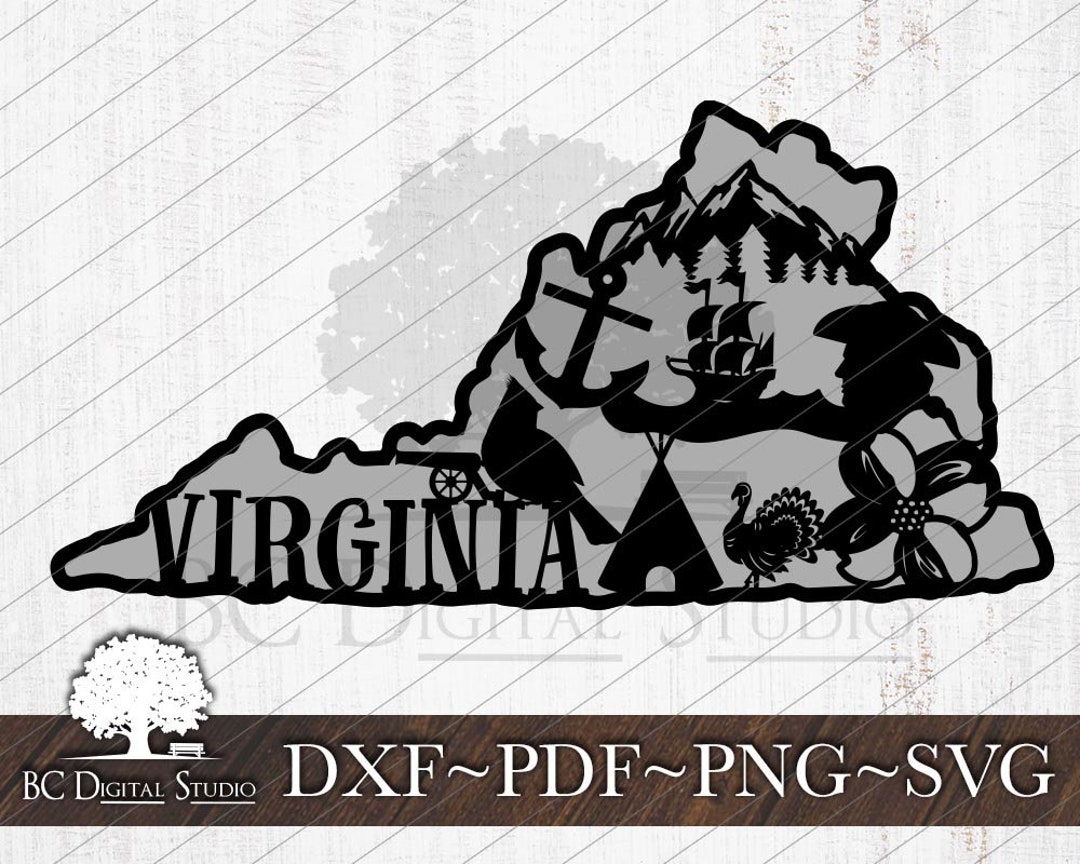 Virginia State SVG | I Love My State Svg | Digital File Download | Dxf ...