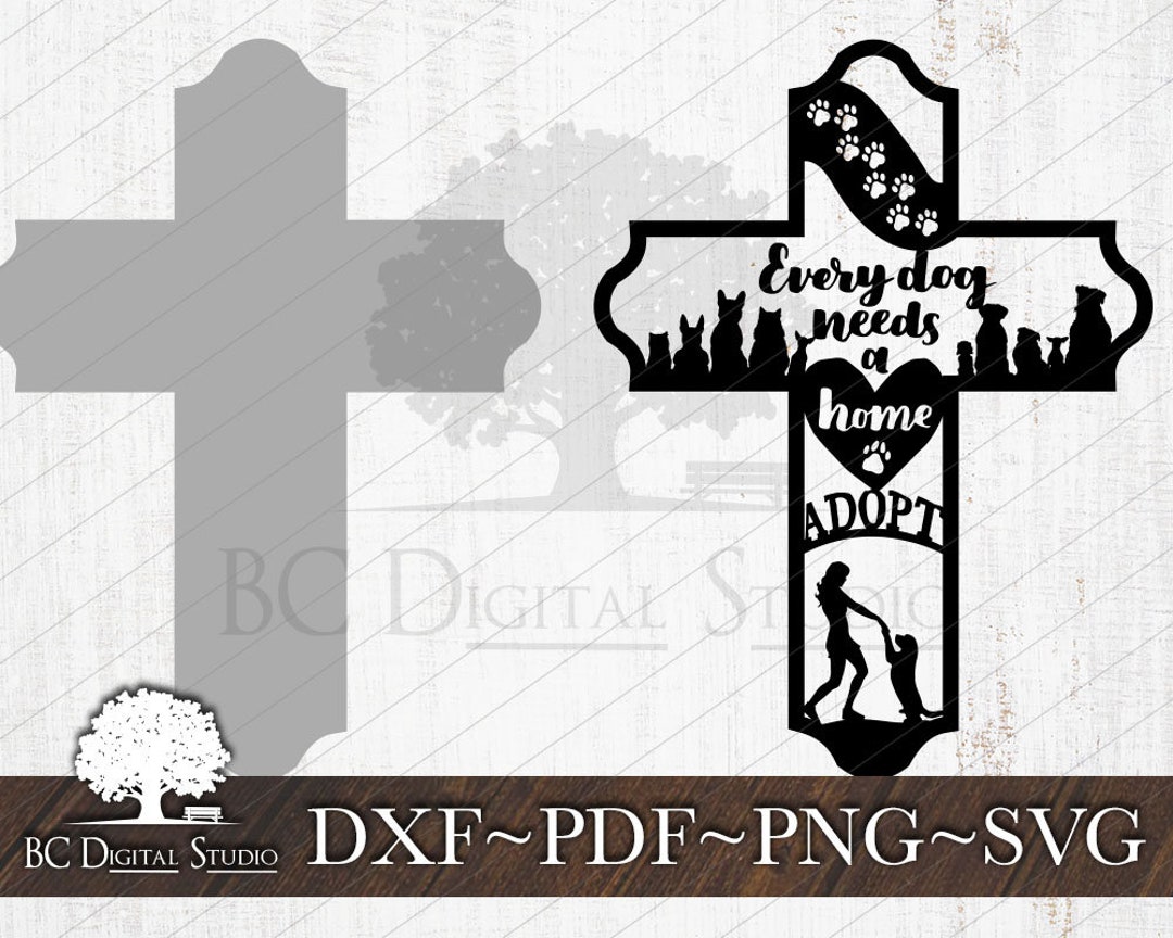 Dog Rescue Cross SVG | Pet Cross SVG | Digital File Download | Dxf Pdf ...