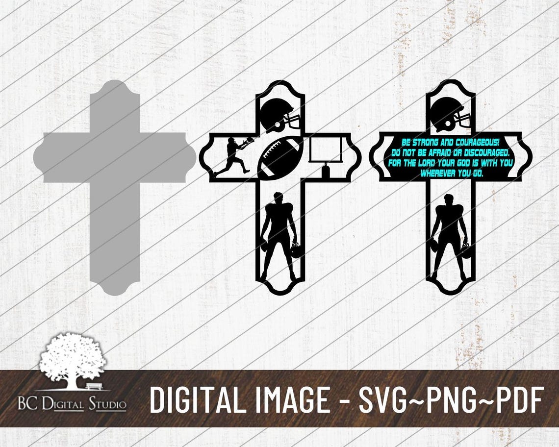 Football Cross SVG Laser Cut File | Faith Sports Design for Glowforge ...