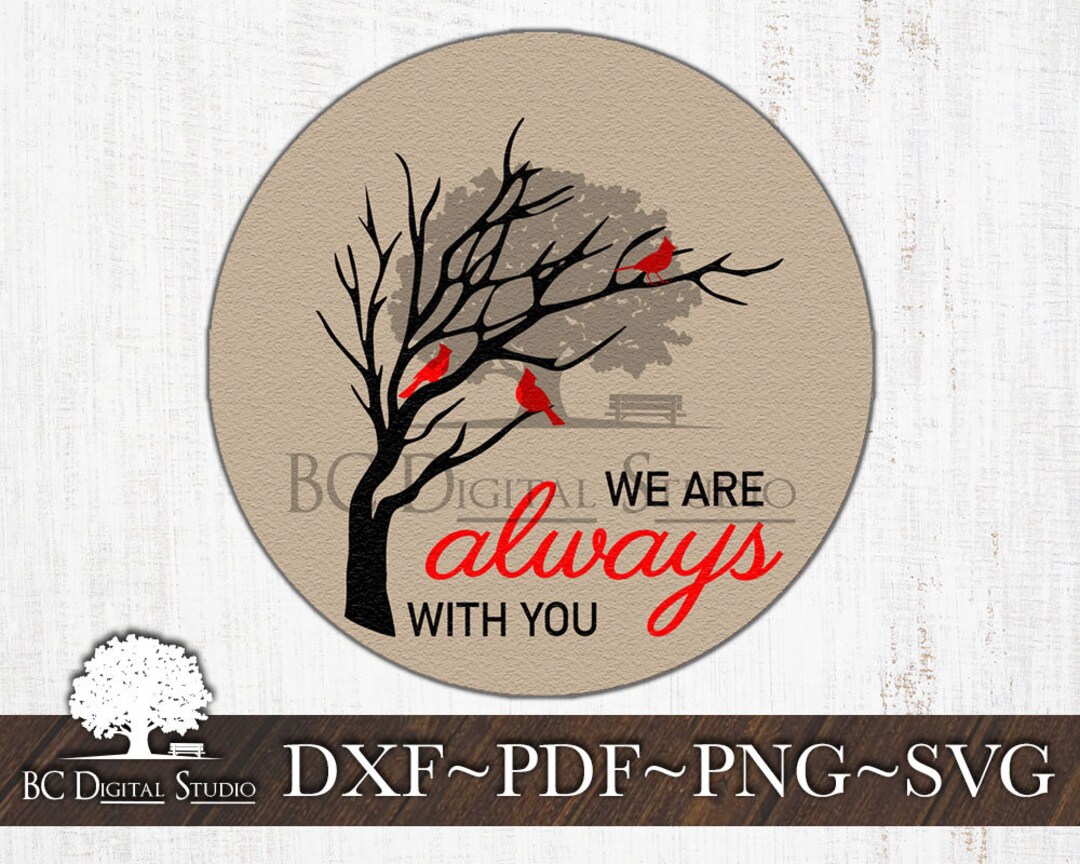 Memorial Round SVG | Cardinal Tree Memorial | Personalized Memorial ...