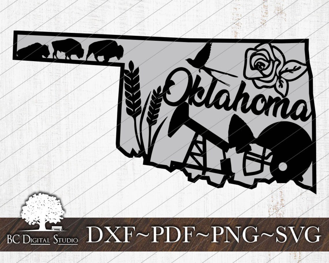 Oklahoma State SVG | I Love My State Svg | Digital File Download | Dxf ...